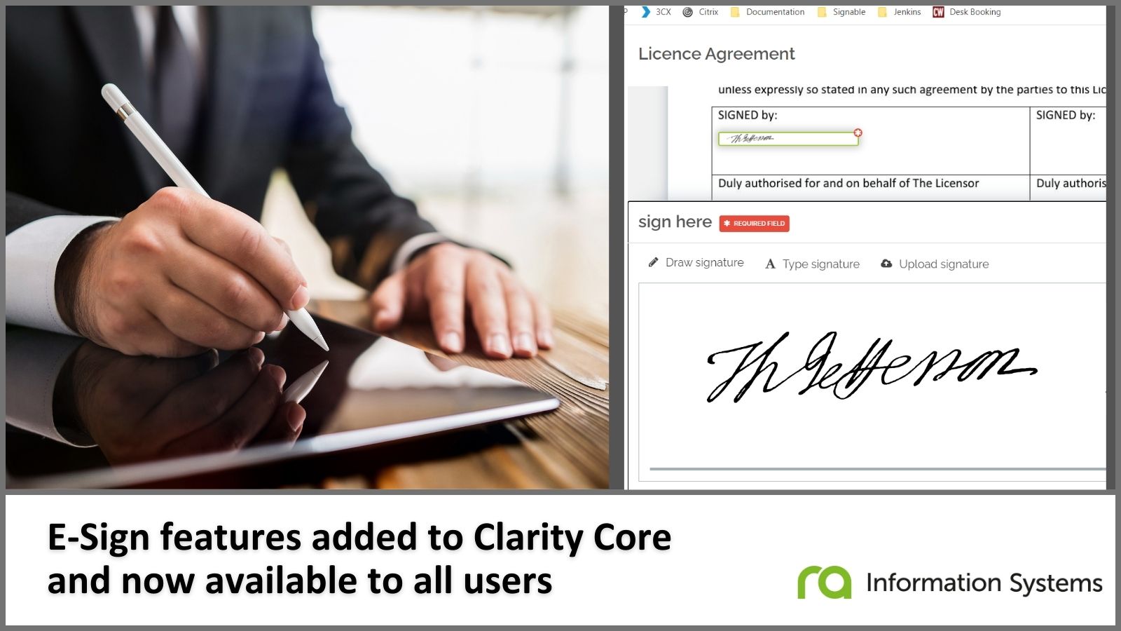 E-Sign capabilities have been added to our Clarity Core system - RA ...