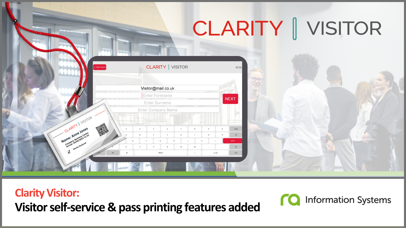 Visitor self-service & pass printing added to Clarity Visitor - RA ...